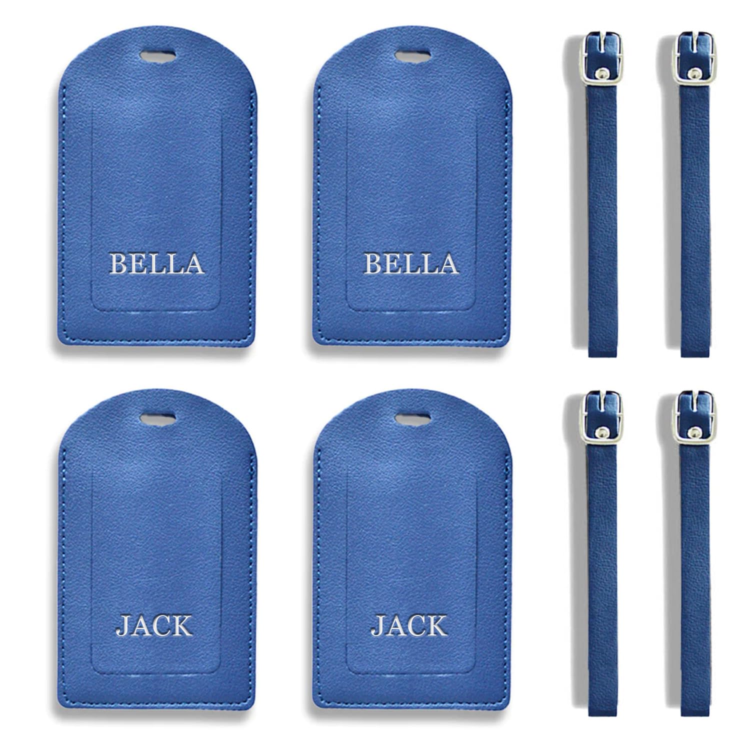 Personalised Luggage Tags 4pcs - Luggage Tags For Suitcases - Leather Suitcase Tags - Leather ...