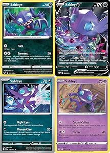 Amazon.com: Sableye - Pokemon 4 Card Lot - 120/202-105/185 - Sableye V ...