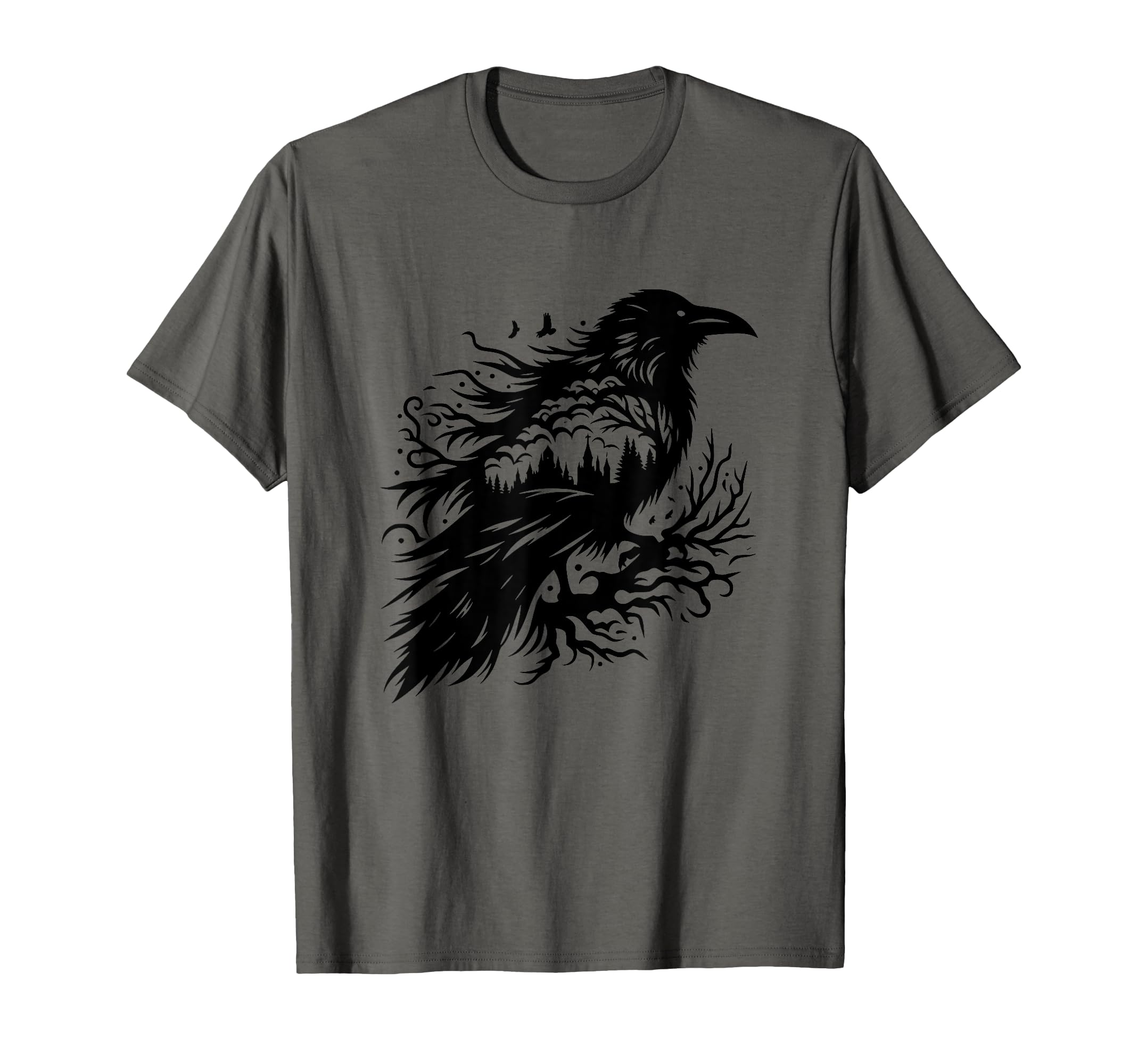 Amazon.com: Raven Graphic Crow Design for Women and Men T-Shirt ...