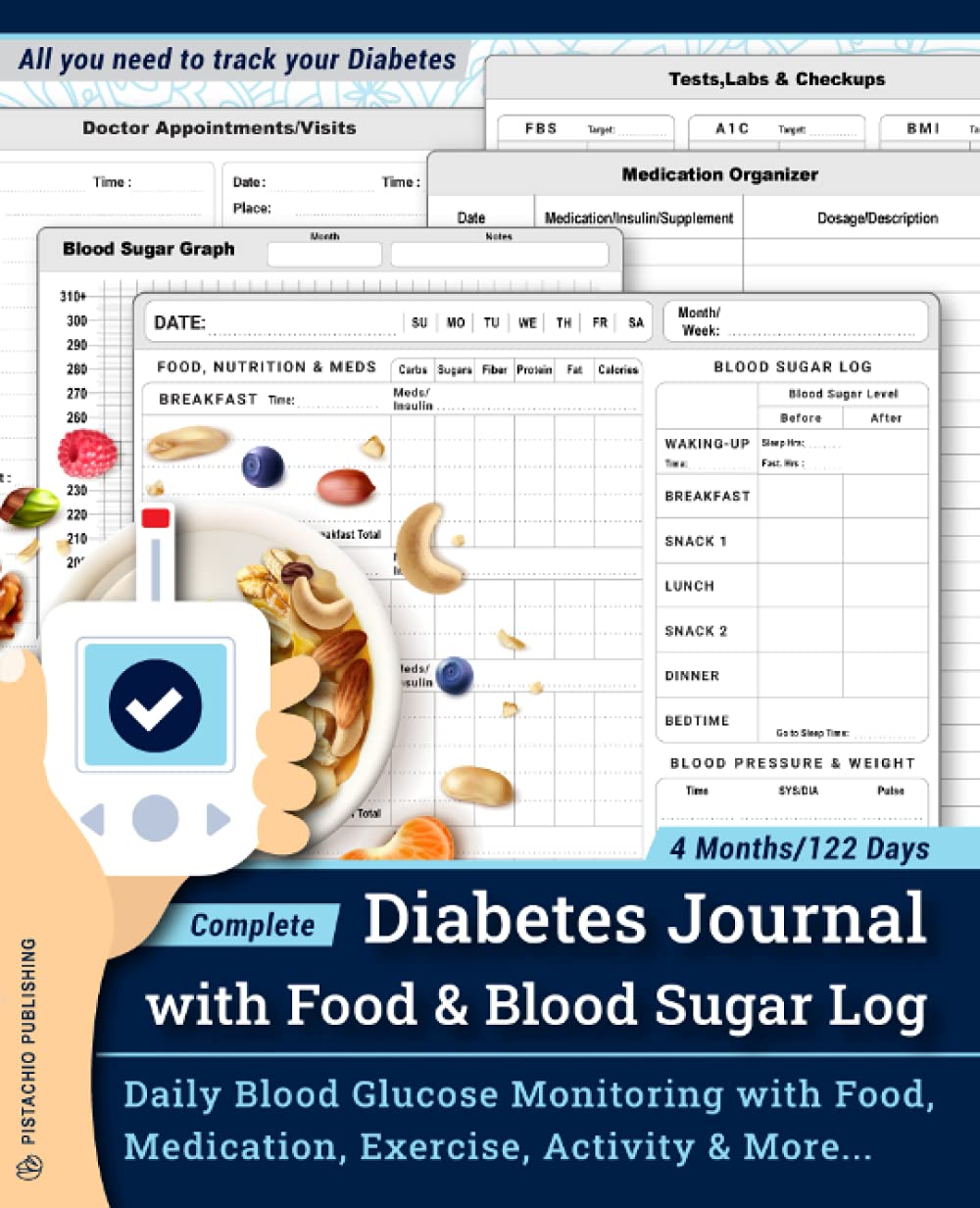 Complete Diabetes Journal With Food And Blood Sugar Log Daily ...