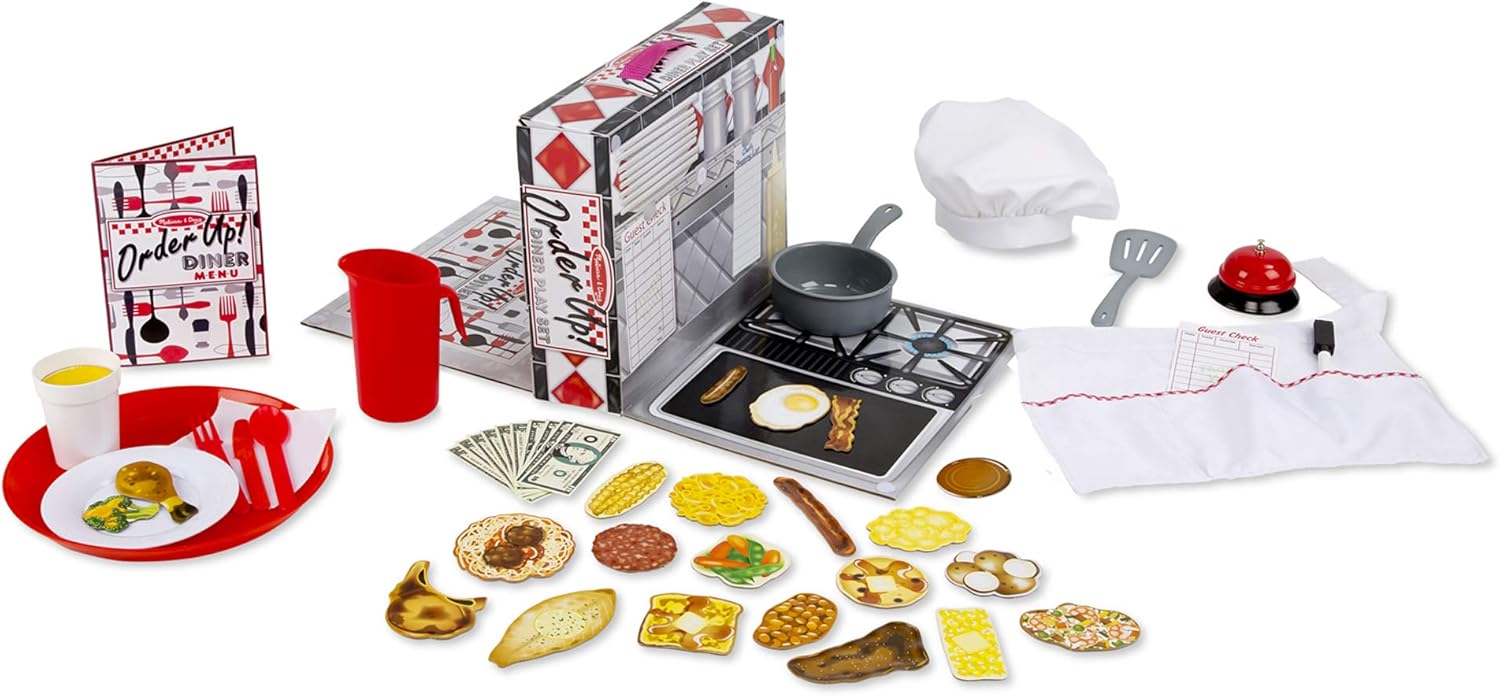 Melissa & Doug Order Up! Diner Play Set With Play Food (53 Pieces ...