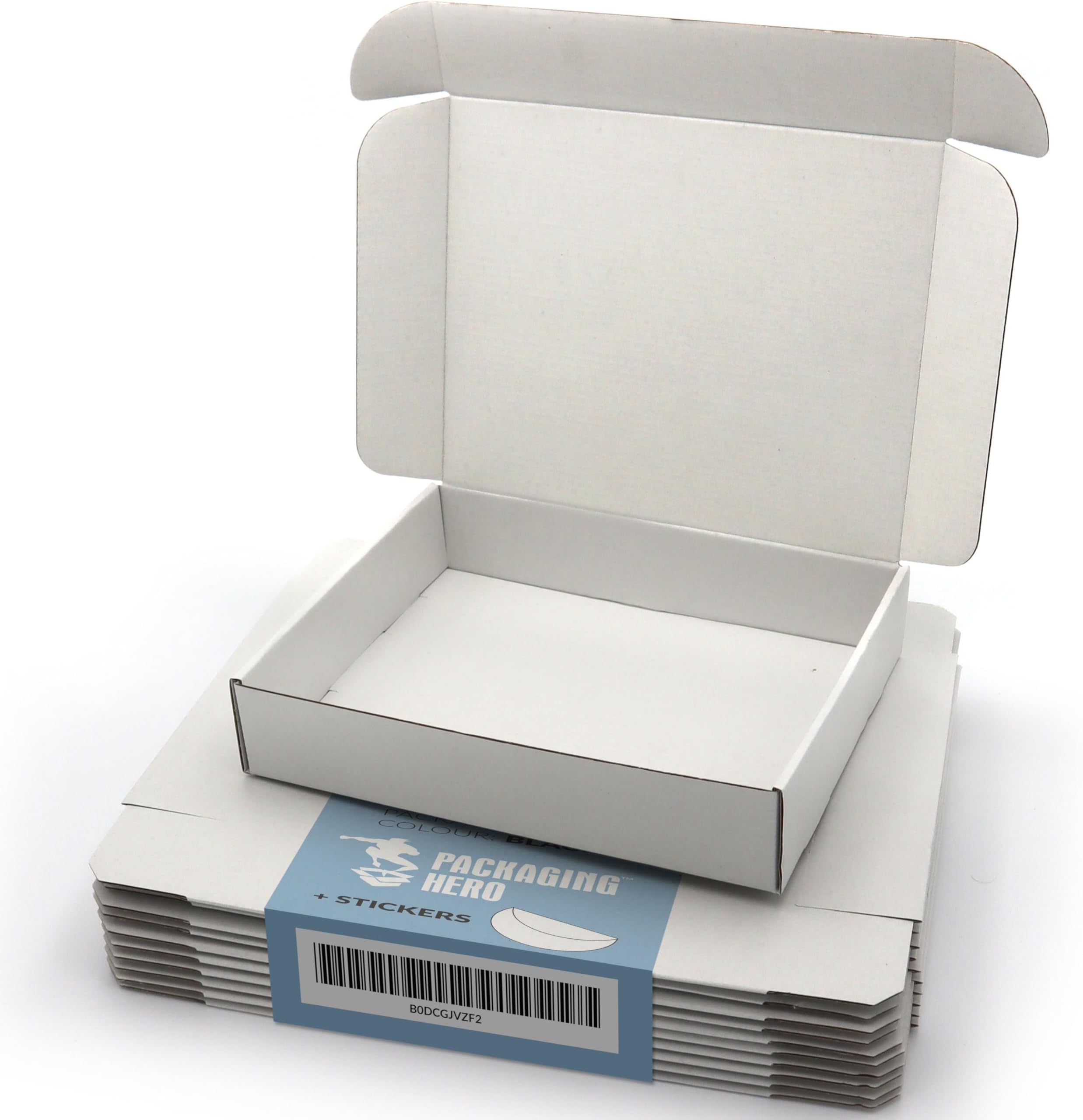 25 x Pizza Boxes 7" Flat Cardboard Postal Takeaway Style Plain White ...