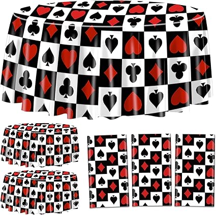 Amazon.com: XJLANTTE 3Pcs Casino Tablecloths, Poker Table Cover, Round ...