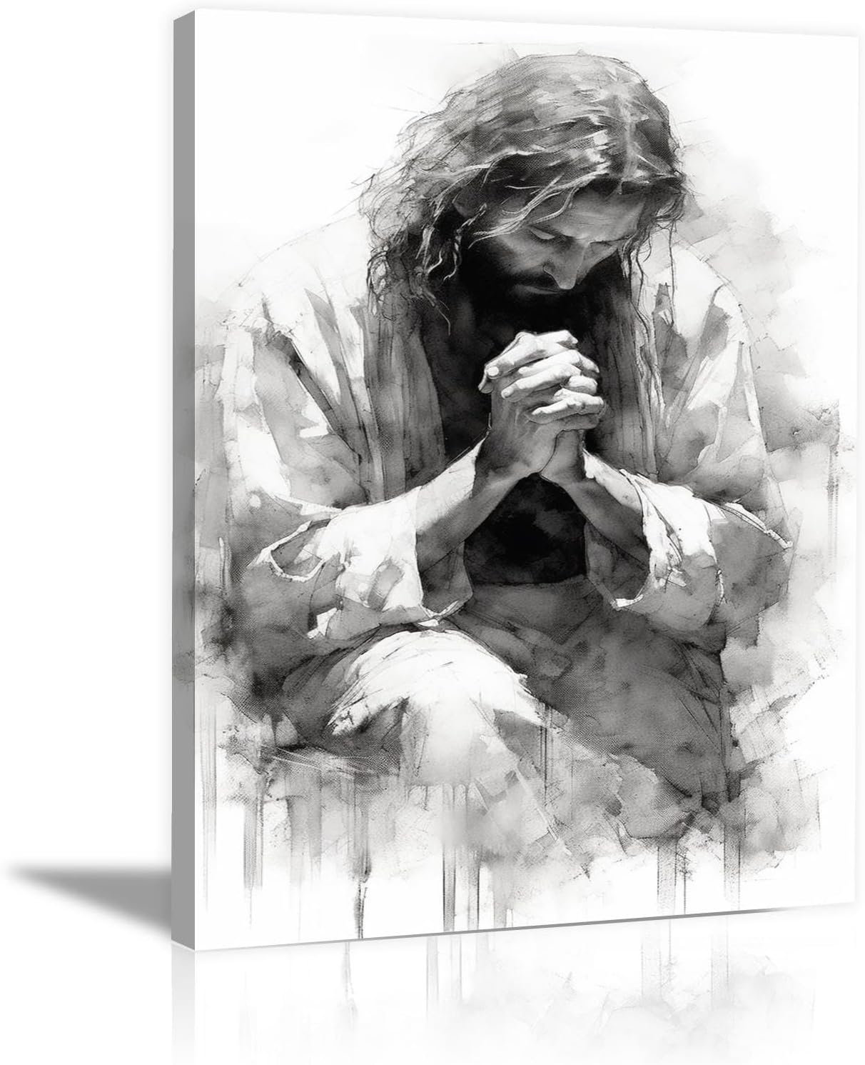Amazon.com: veces Wall Art, Graffiti Art Prints, Jesus Praying Portrait ...