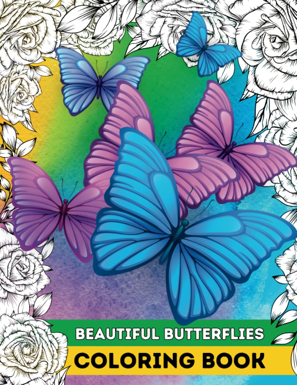 Amazon.com: Beautiful Butterflies: Coloring book for all ages ...