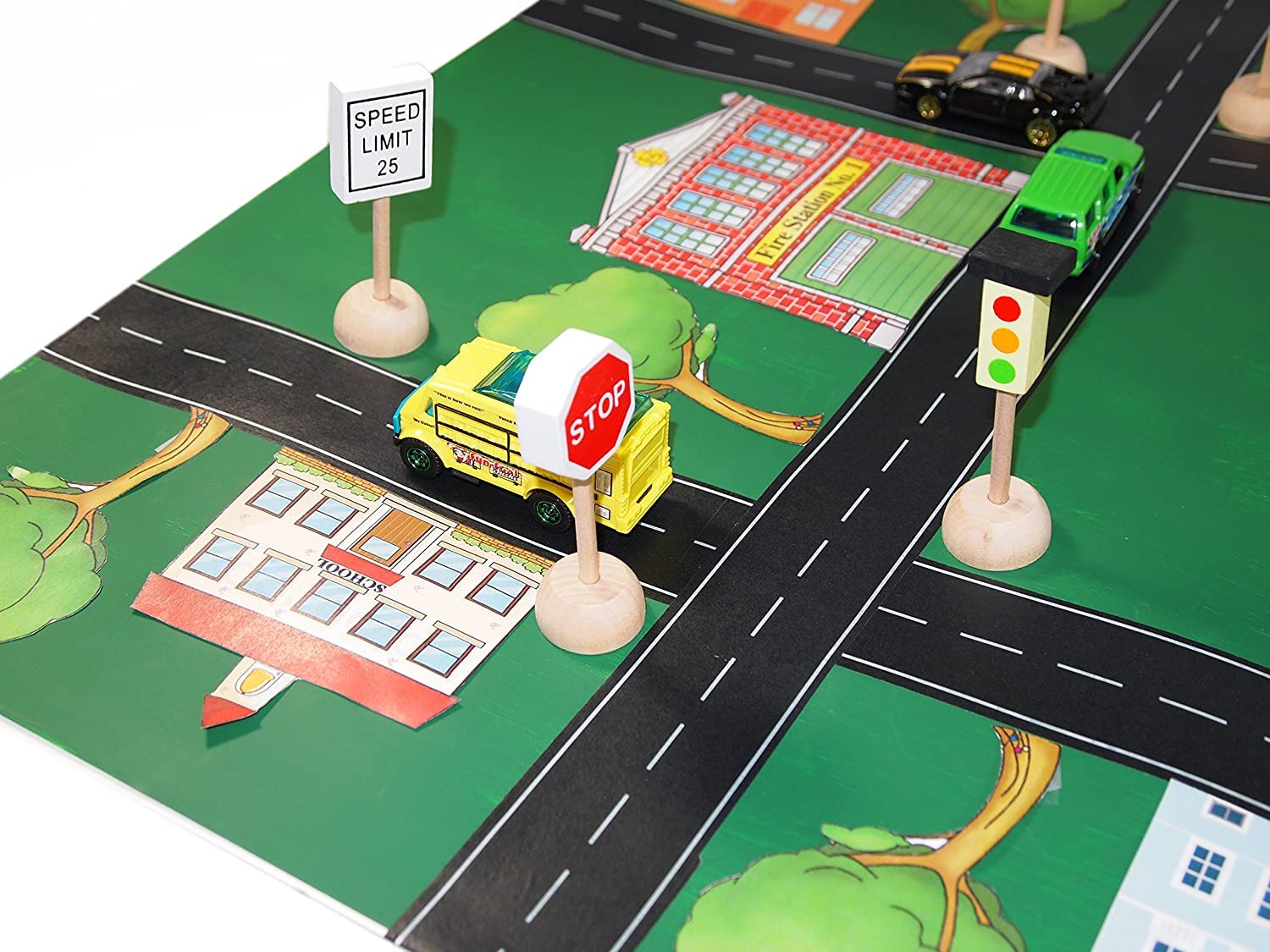 Buy Attatoy Kids Wooden Street Signs Playset (14-Piece Set), Wood ...