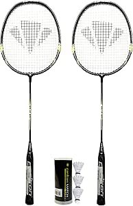 Carlton Solar Black x 2 Badminton Rackets + 6 Shuttles : Amazon.co.uk ...