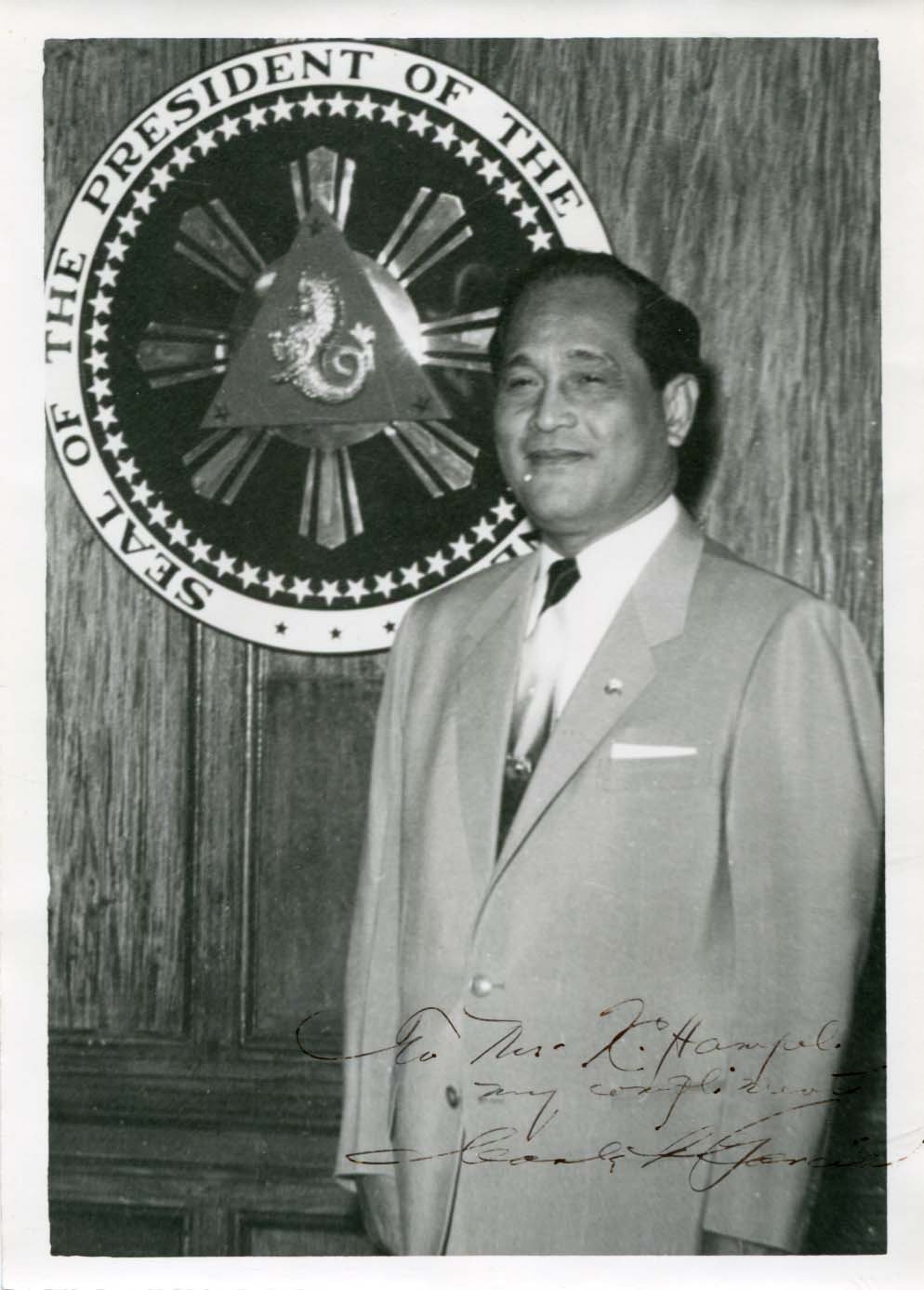 Buy 8th PRESIDENT OF THE PHILIPPINES Carlos Polistico Garcia autograph ...