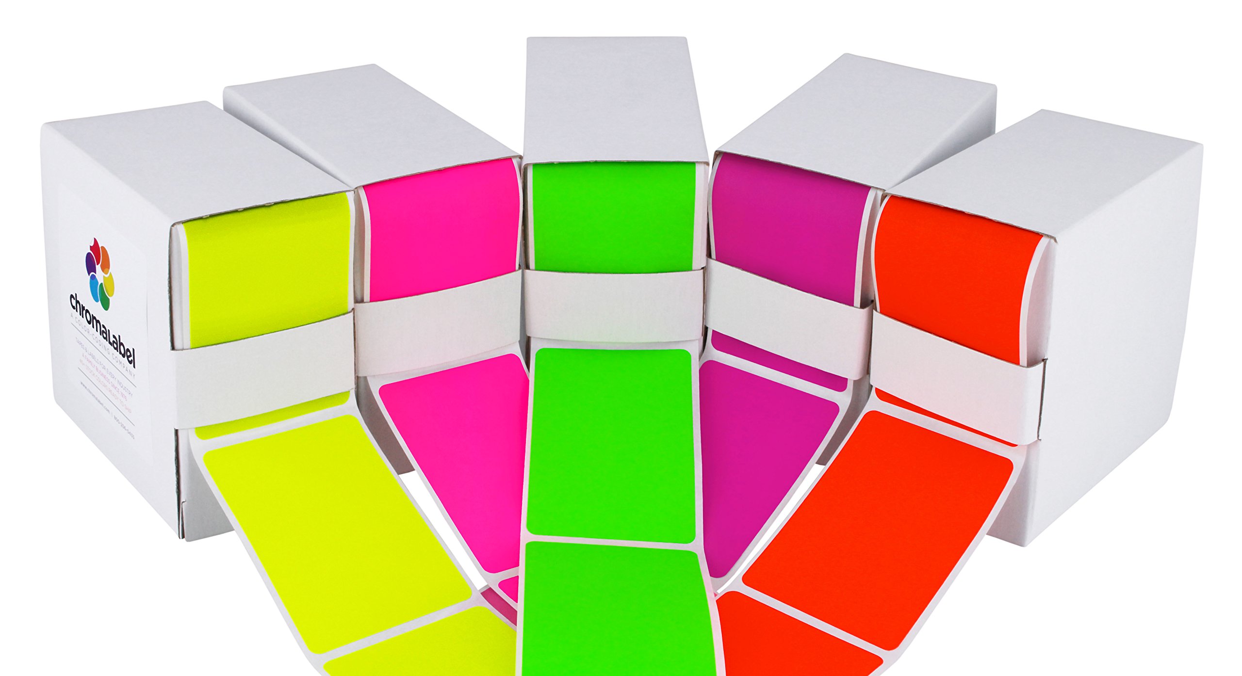 Amazon.com : ChromaLabel 2 x 3 Inch Fluorescent Color Code Labels, 5 ...