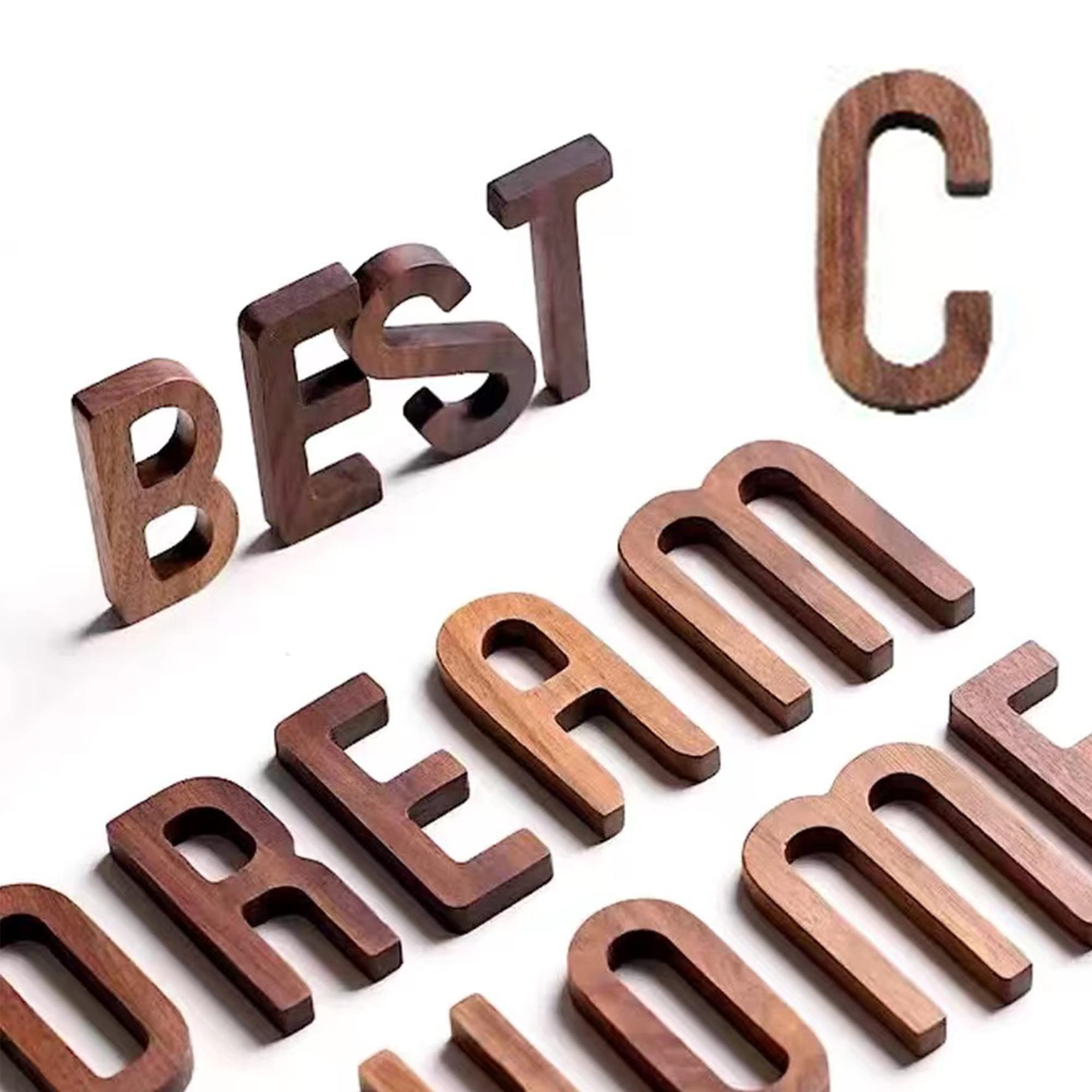 Amazon.com: Small Black Walnut Wood Decorative Letters use for Wall ...