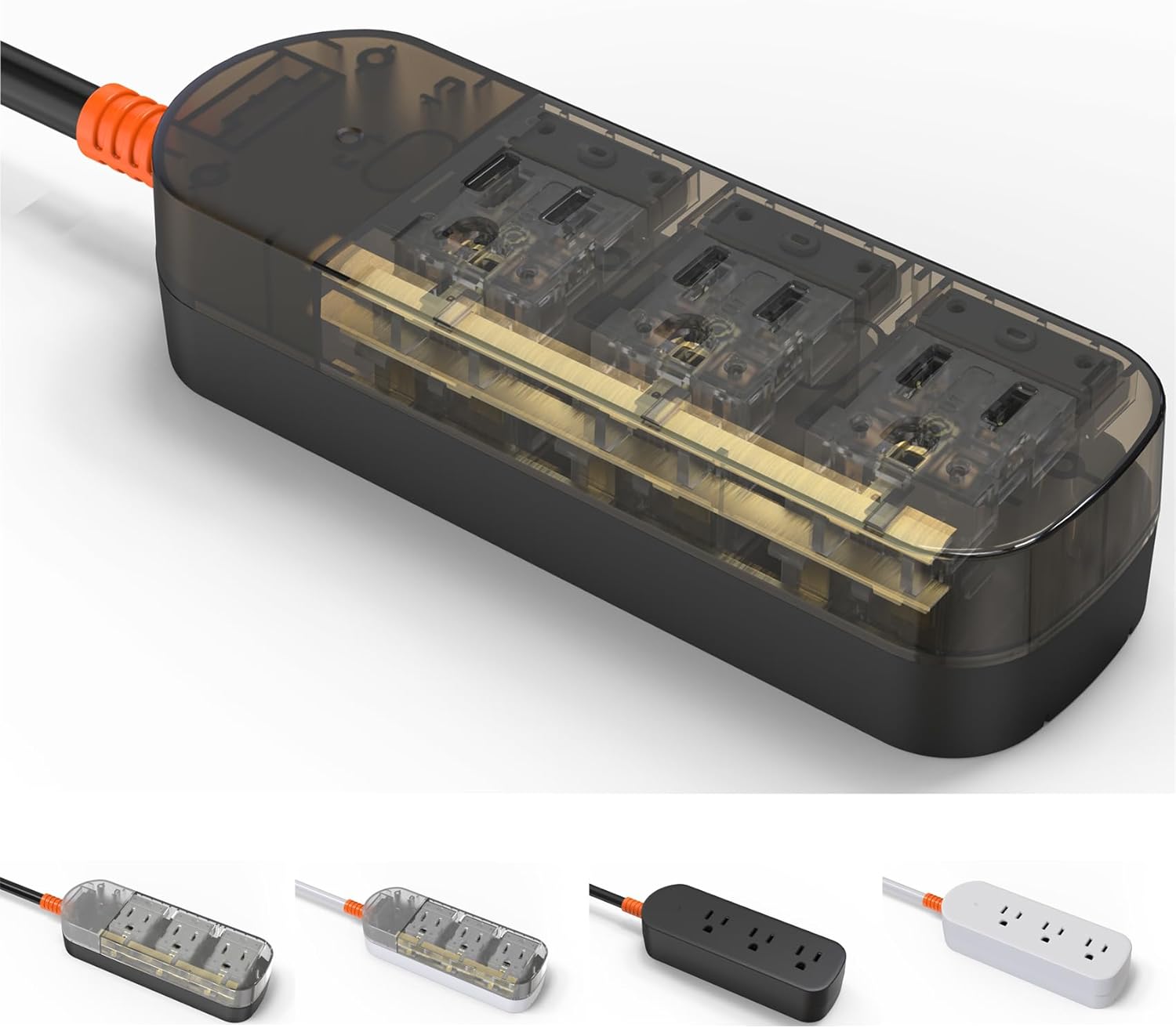 Amazon.com: Surge Protector Power Strip, 3 Outlets 6ft Extension Cord ...