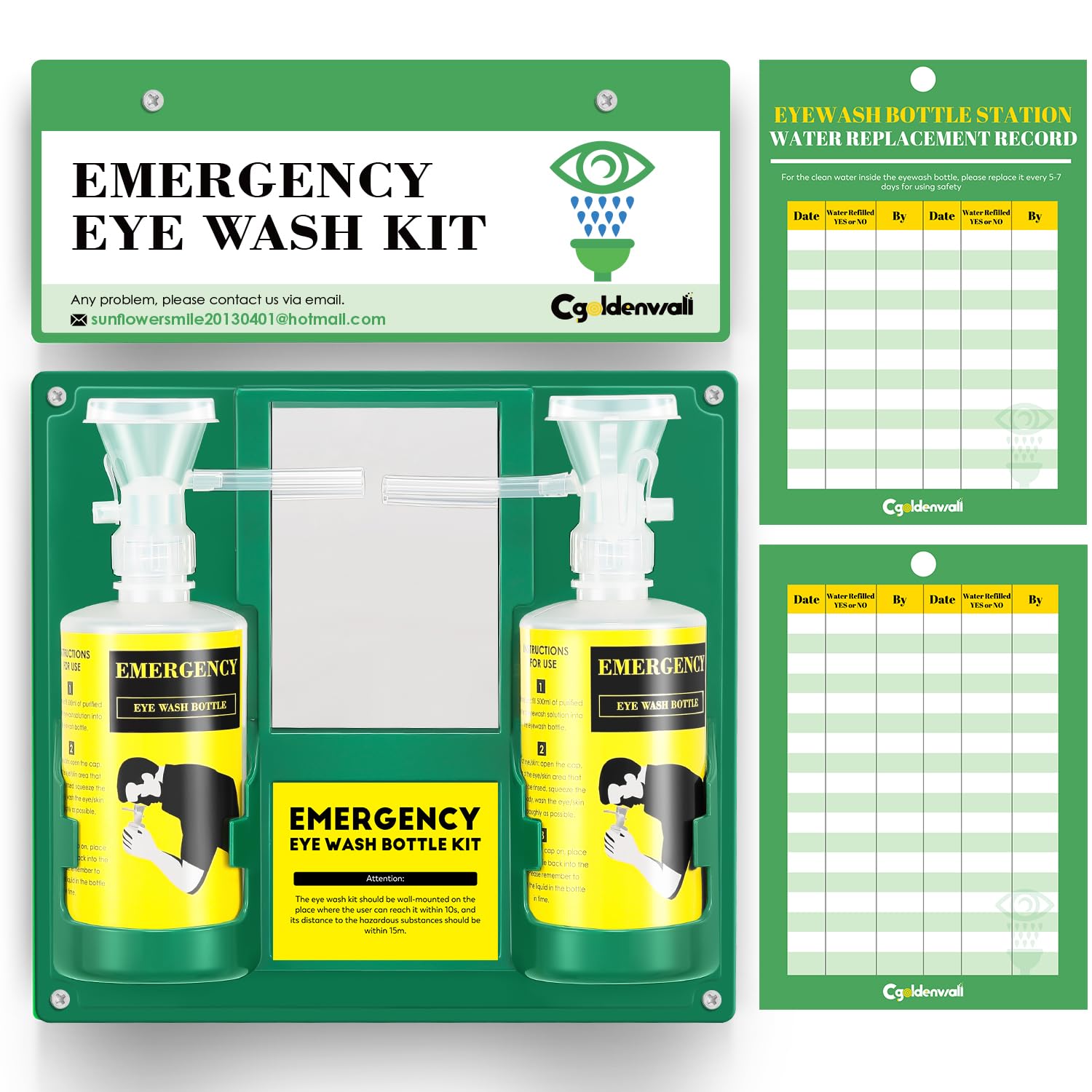 First Aid Kits For Businesses CGOLDENWALL Eye Wash Station Portable ...