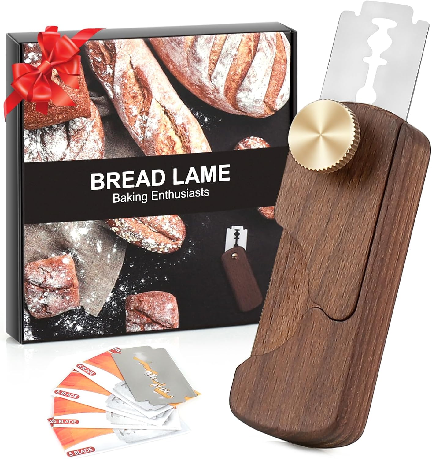 Magnetic Wooden Bread Lame Dough Scoring Tool,Hand Crafted Sourdough Lame Scoring Tool,Bread ...
