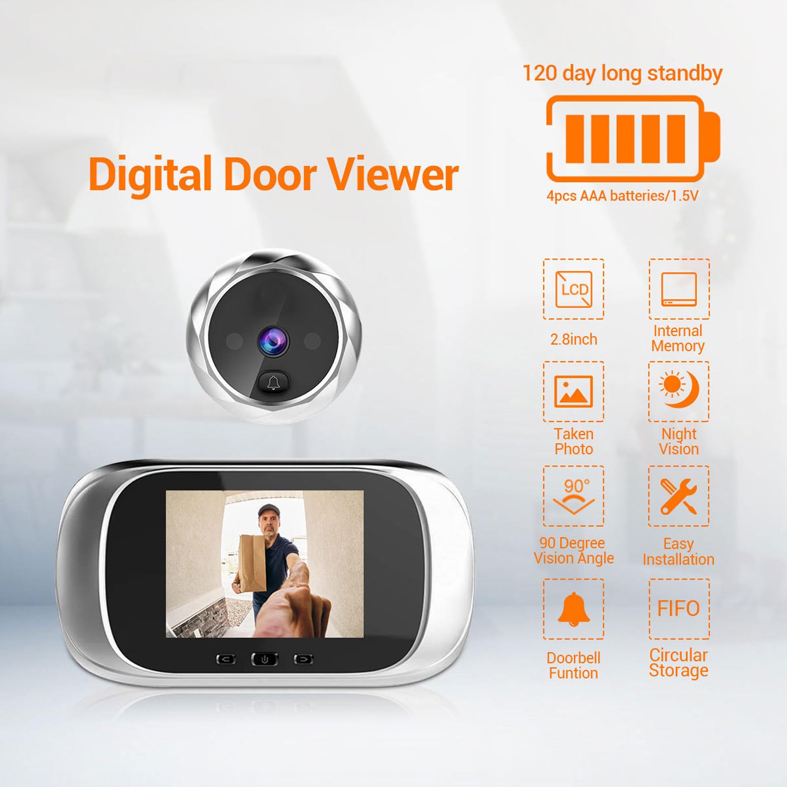 Peephole Camera V380 Door Eye Hole Camera 1080P HD Mobile Detection ...