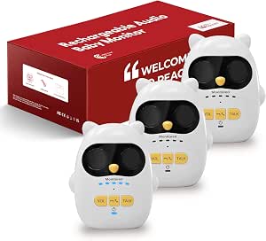 Audio Baby Monitor with Rechargeable Battery, Full-Duplex Wireless ...