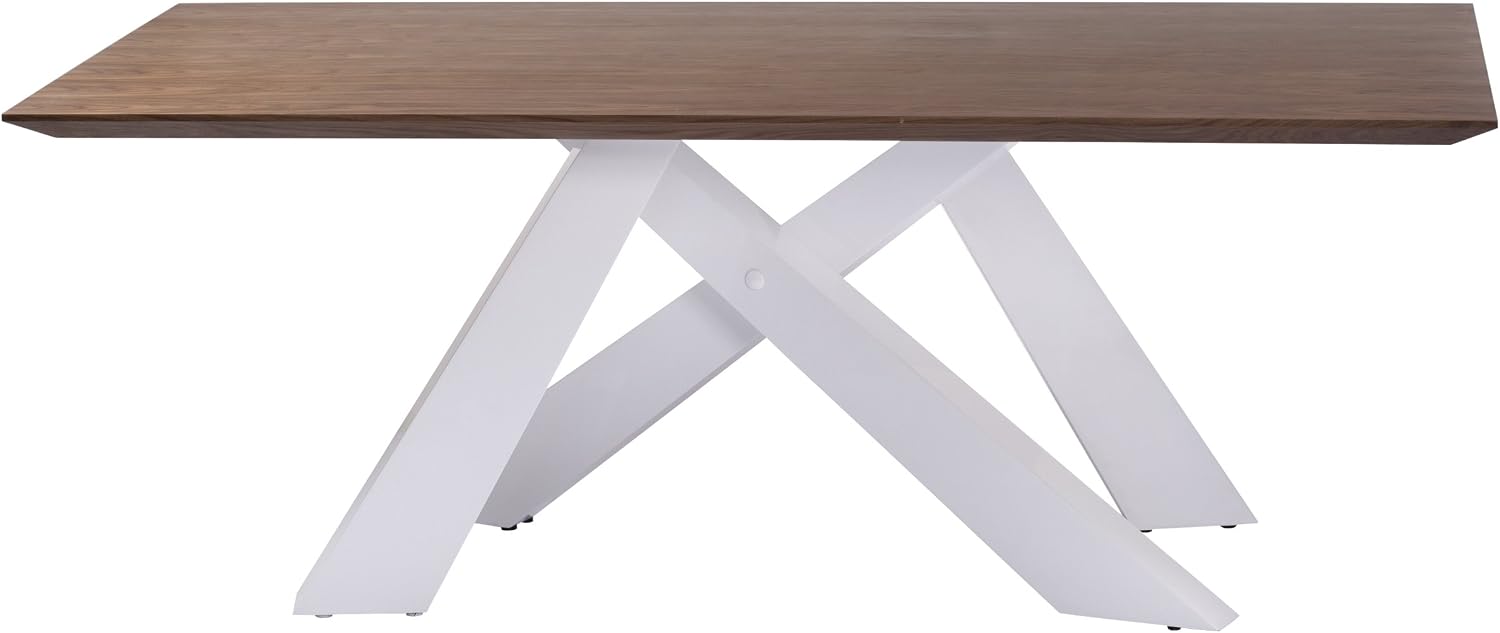 Amazon.com - Armen Living Modern Dining Table, Walnut and White Lacquer ...