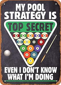 Amazon.com: Fanzi Vintage Look Metal Sign - Pool Funny Pool Billiards ...