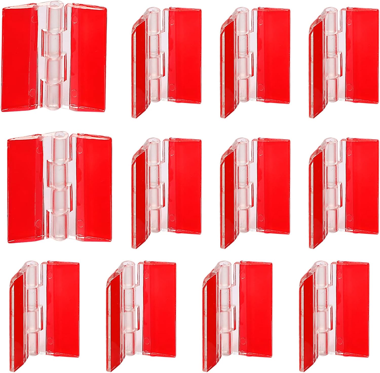 12 Pcs Clear Mini Plastic Self-Adhesive Hinges - Acrylic Folding Small ...