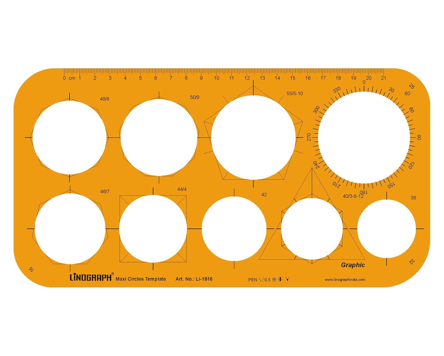 Maxi Circle Making Drafting And Design Template Stencil Symbols ...