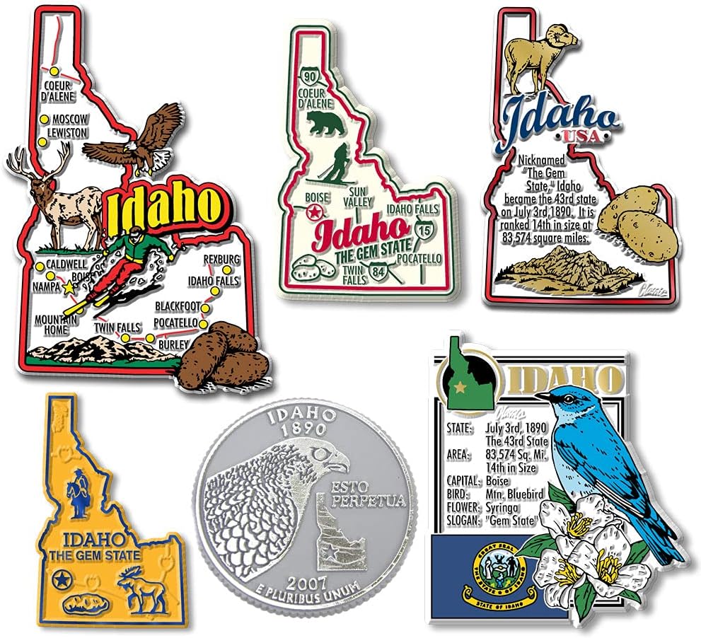 Amazon.com: Idaho Artwood State Magnet Collectible Souvenir by Classic ...