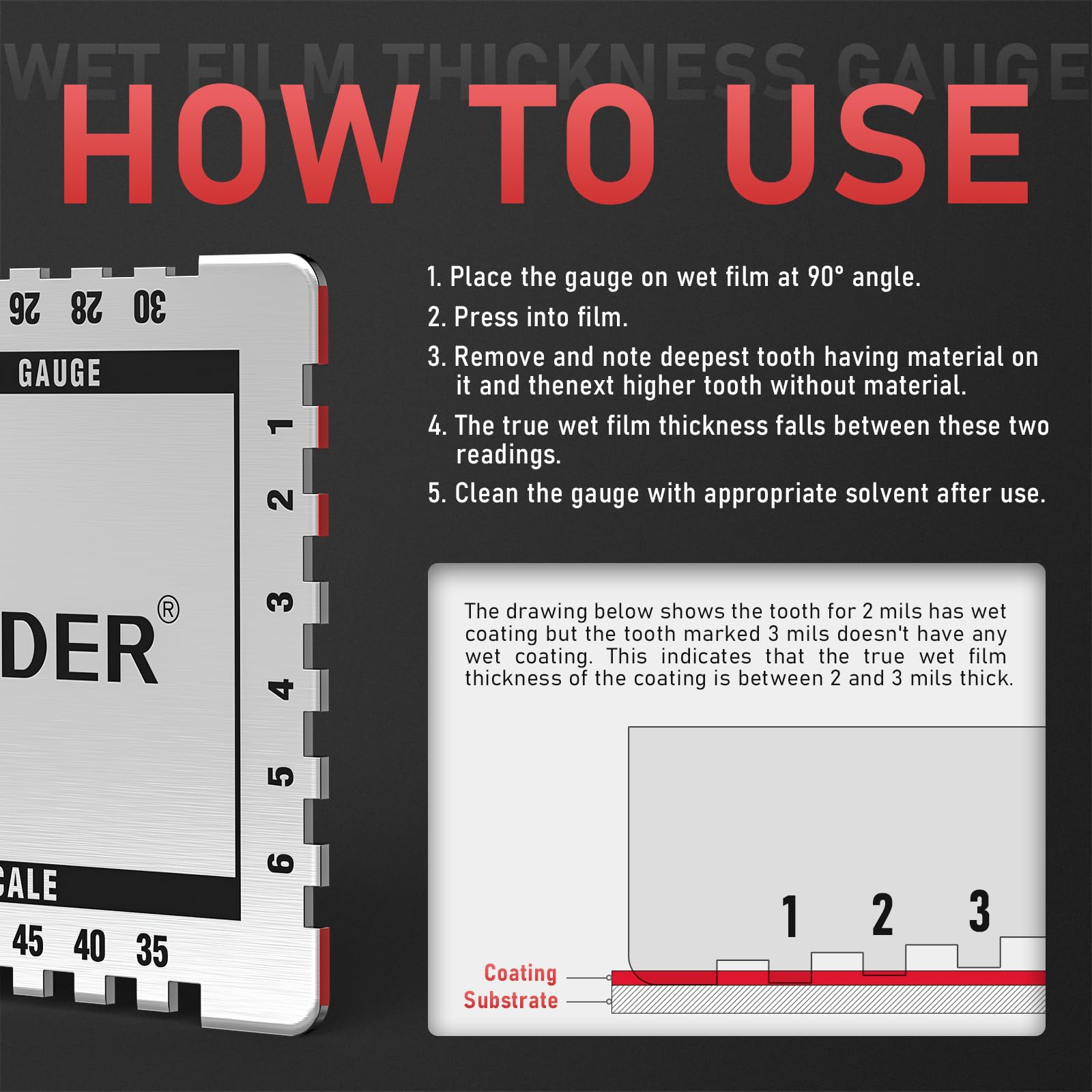 Snapklik.com : YESWELDER Wet Film Thickness Gauge Comb