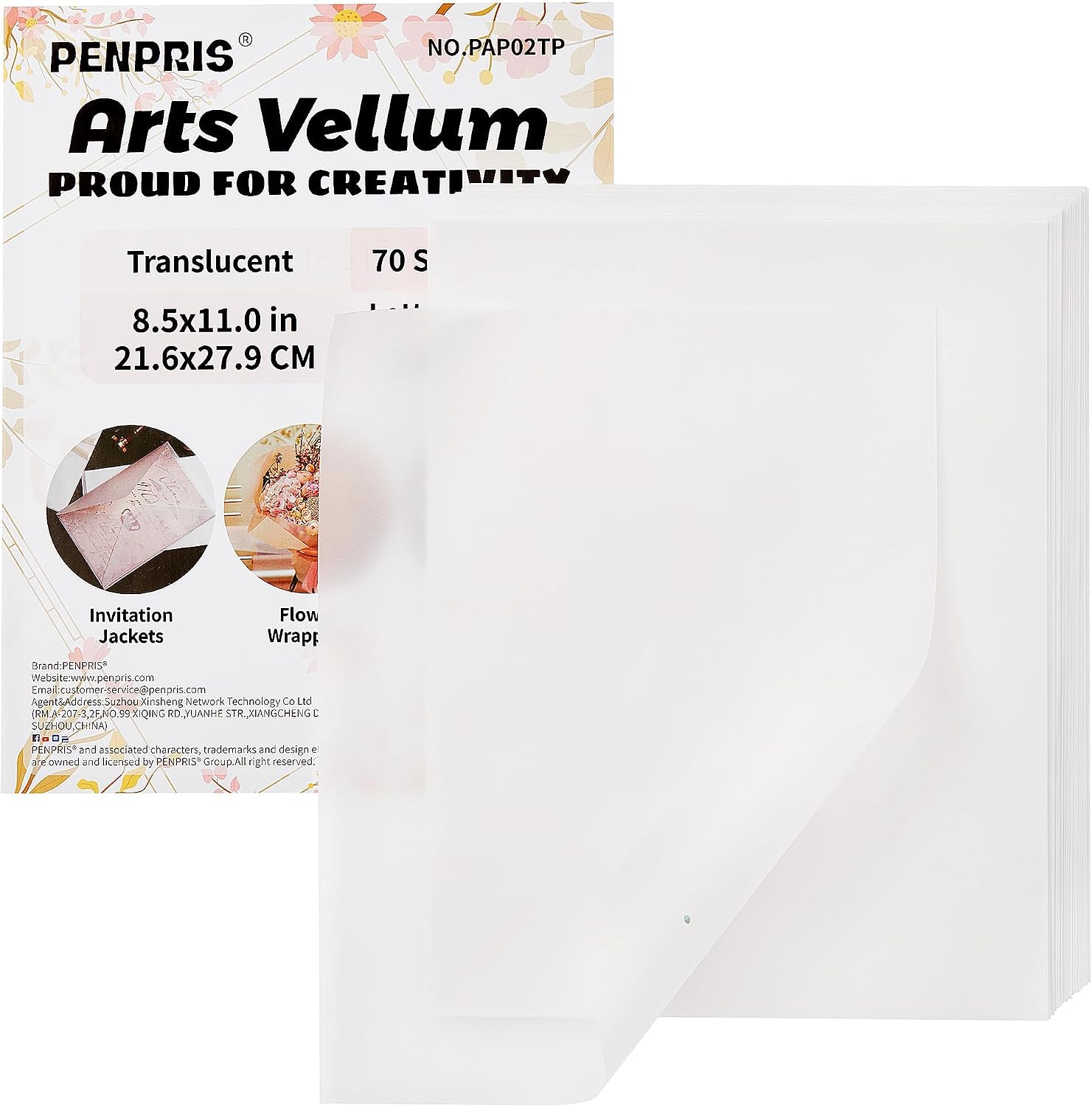Velum Paper 100 Sheets Translucent Vellum Paper, Dowsabel 68LBS 8.5 X ...