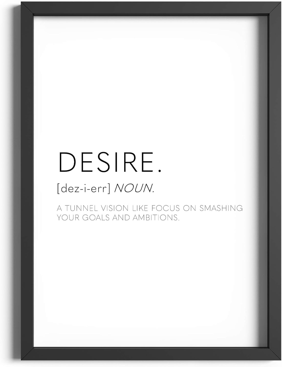 ETEKNIC Desire Definition Inspirational Quotes Wall Art Prints Décor ...