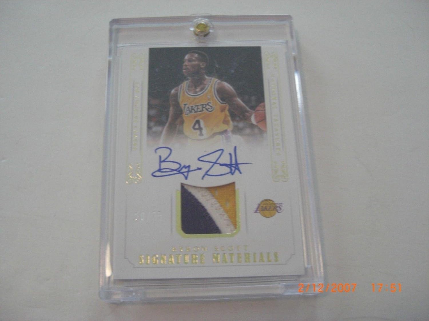 Byron Scott National Treasures 3-color Game Used Jersey Auto 20/25 ...