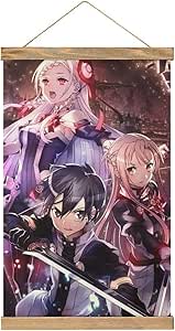 Amazon.com: BAWUTZ Anime SAO Kirito Asuna Yuuki Frame Scroll Poster ...