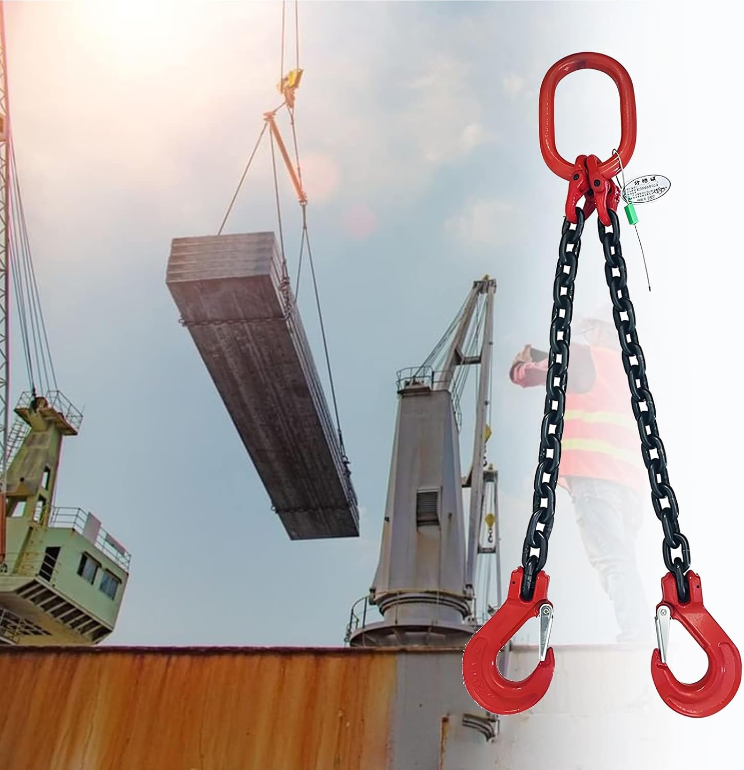 Amazon.com: Lifting Chains with Hooks, Chain Slings for Lifting with ...