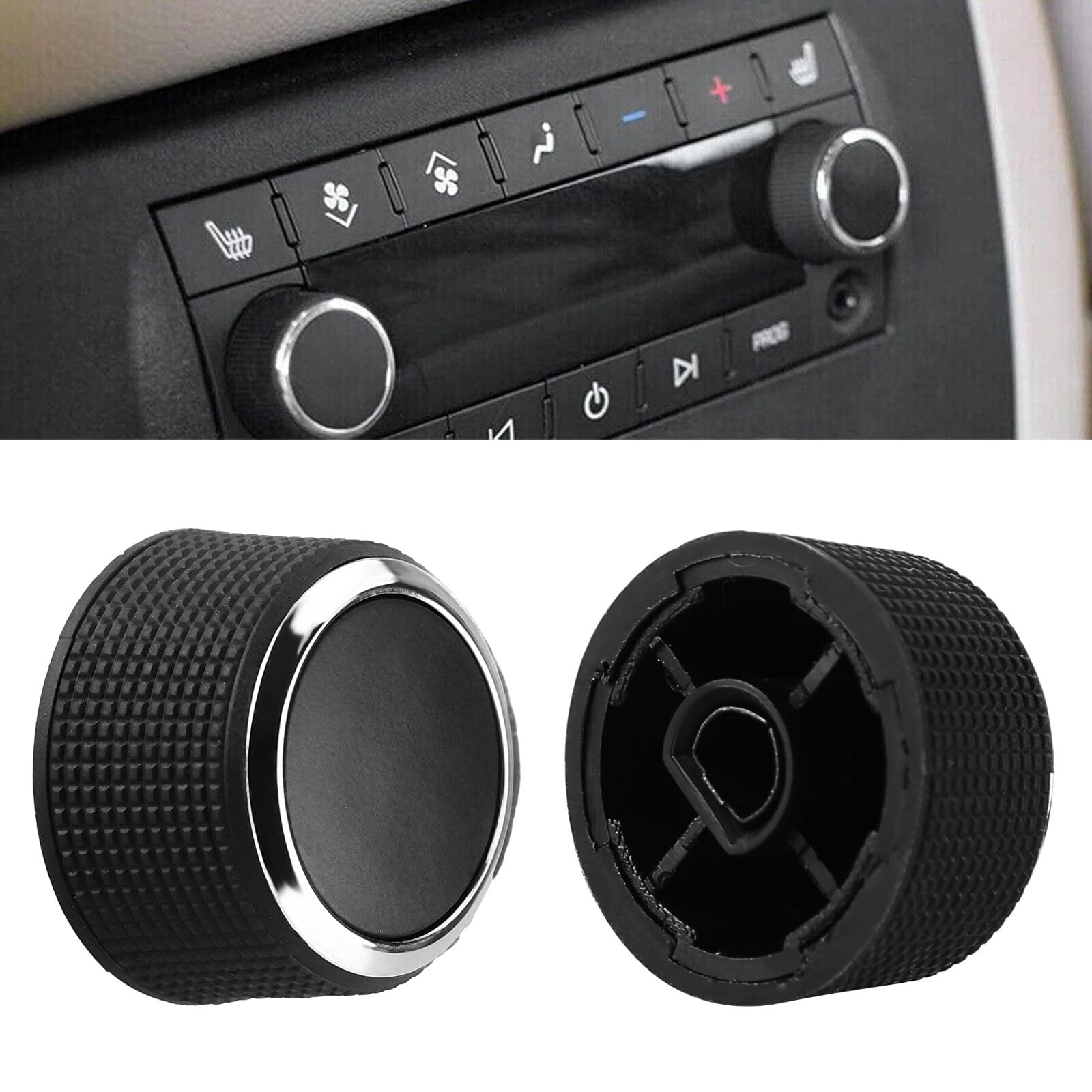 Amazon.com: Vorally 2PC Rear Radio Audio Volume Control Knobs Dial Tuner Radio Stereo Knobs for ...