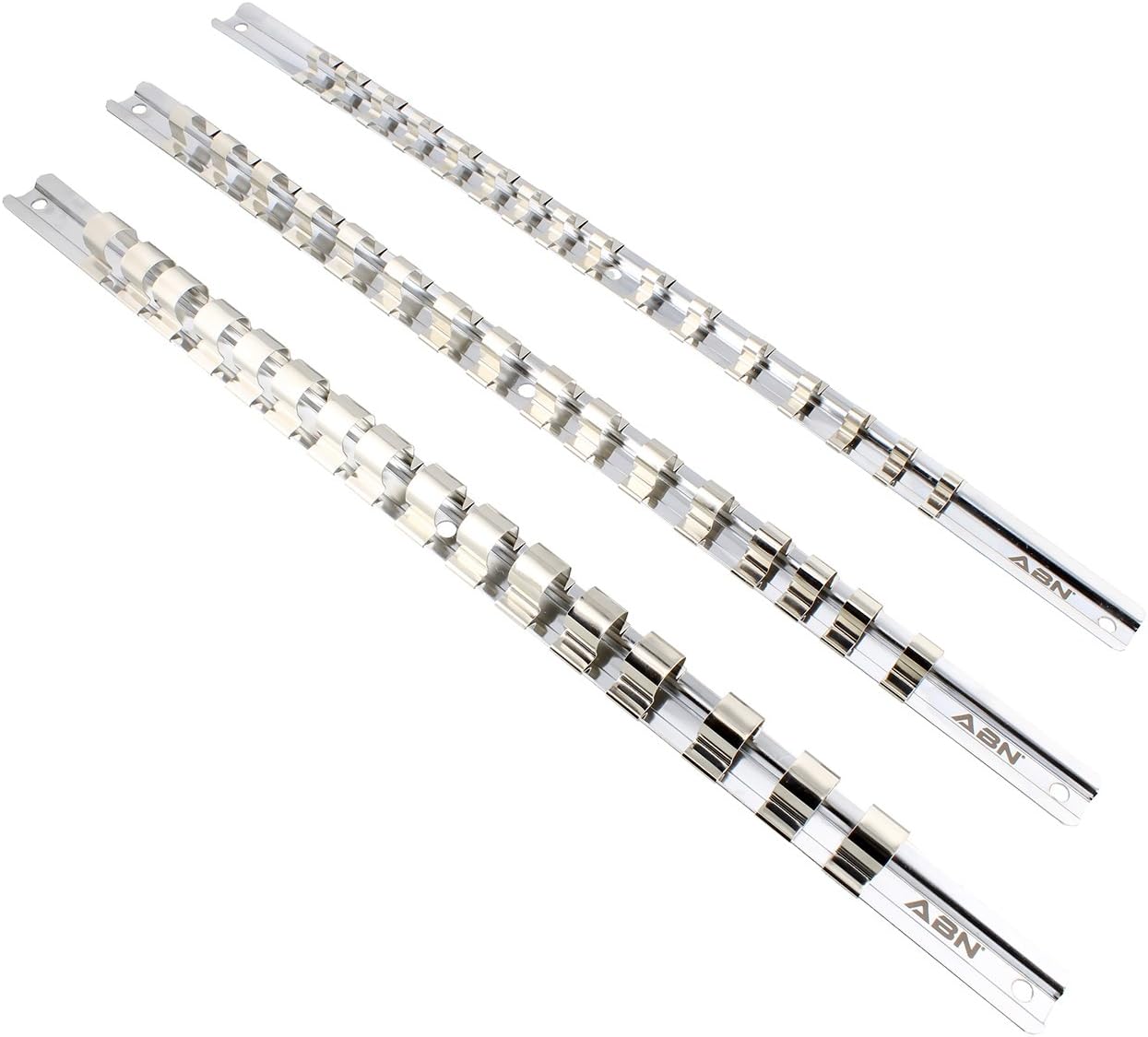 ABN Metal Socket Organizer Tray 3pc Set 1/4in, 3/8in, 1/2in Drive ...