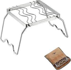 Amazon.com : CAMPINGMOON Portable Folding Camping Campfire Grill over Fire Split Stoves 304 ...