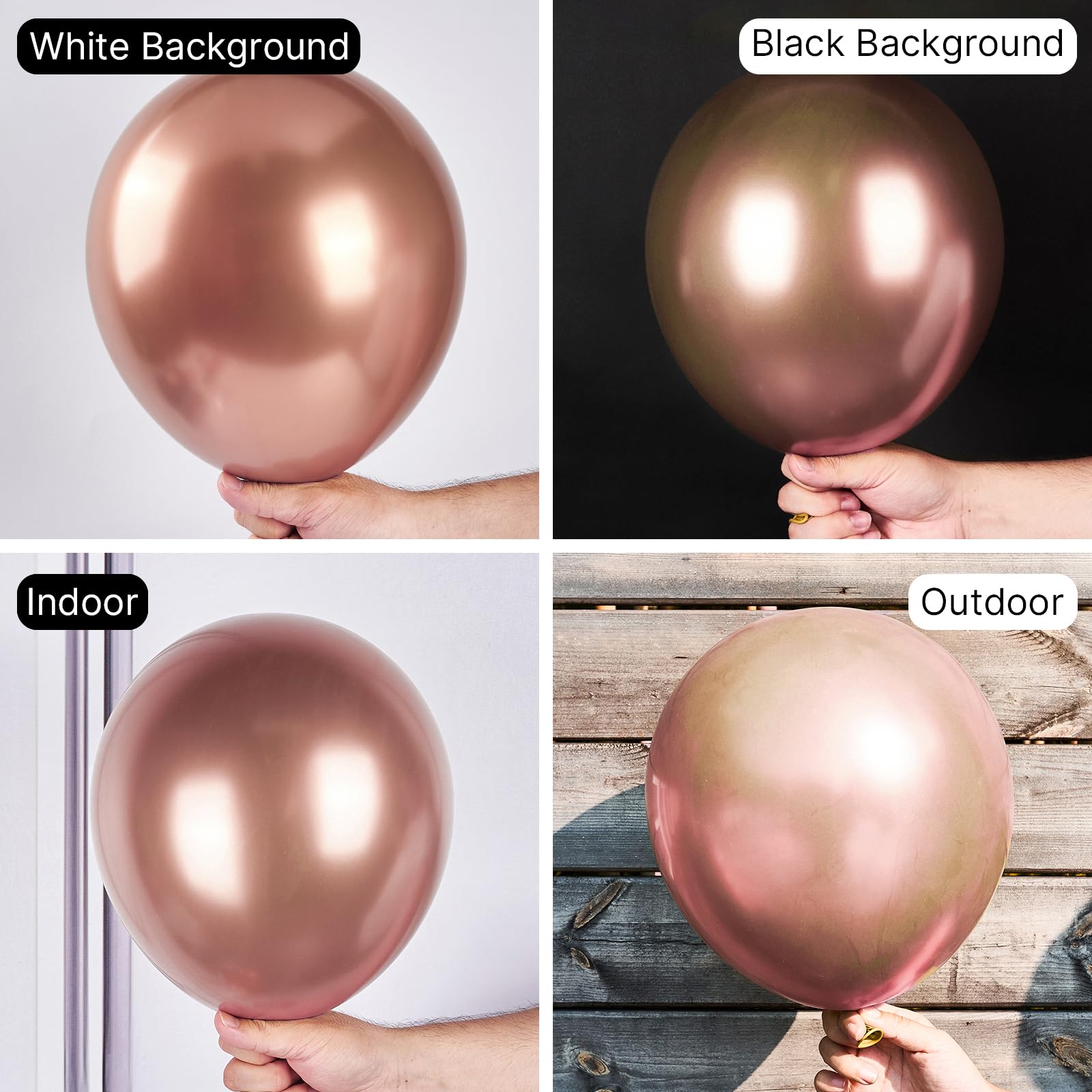 Snapklik.com : Metallic Rose Gold Balloons 100 Pcs 12 Inch Latex ...