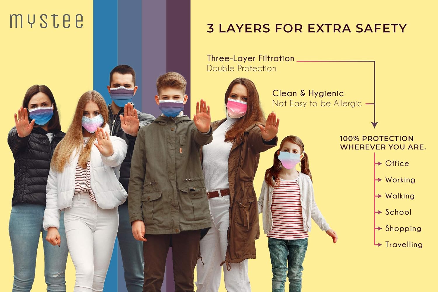 Mystee-2 – Cubrebocas desechables de 3 capas para colorear, seguro y ...