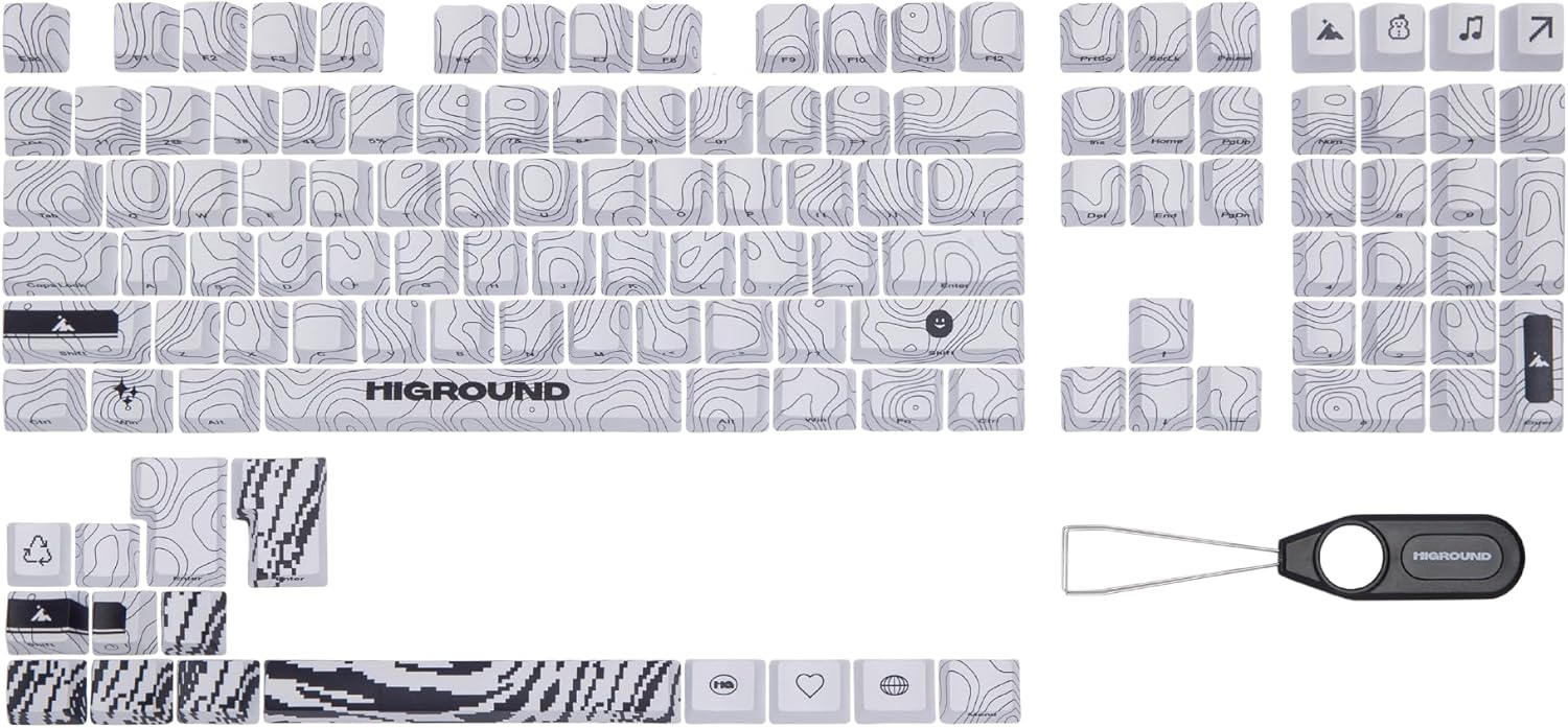Higround Topograph PBT Dye Sub Keycaps - for Mechanical Keyboards, Full ...