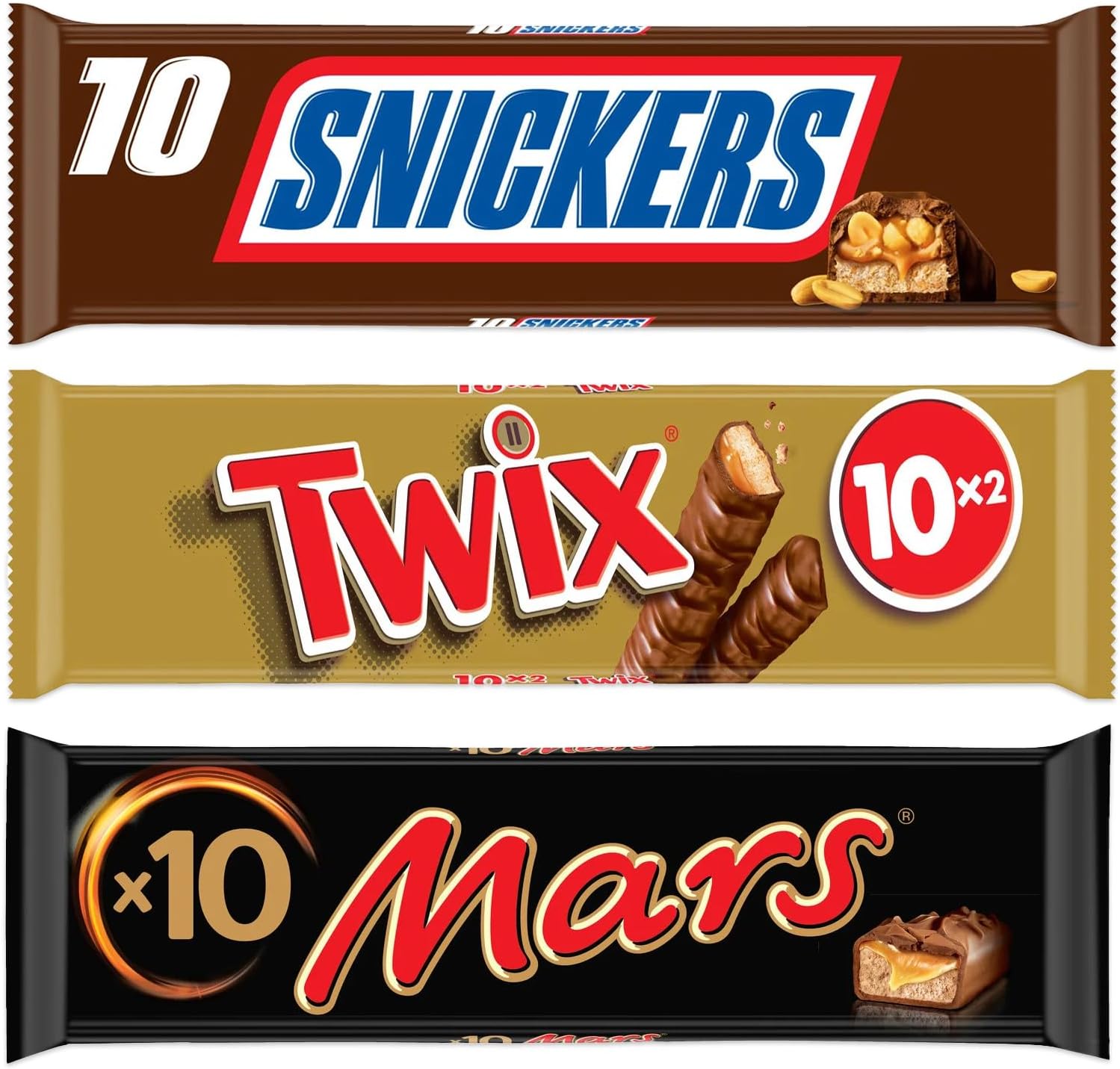 Mix Mars, Snickers, Twix Barrette di Cioccolato Maxi Formato Stecca con ...