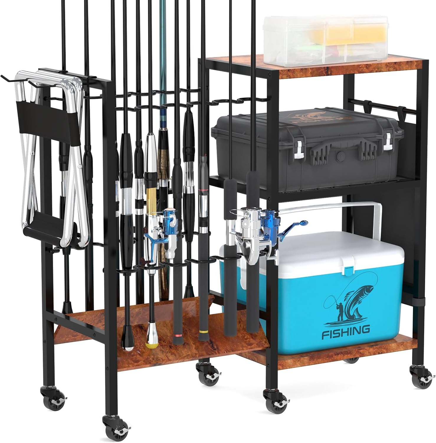 Amazon.com: Semoprus Fishing Rod Holders for Garage,Holds Up to 12 Rods ...