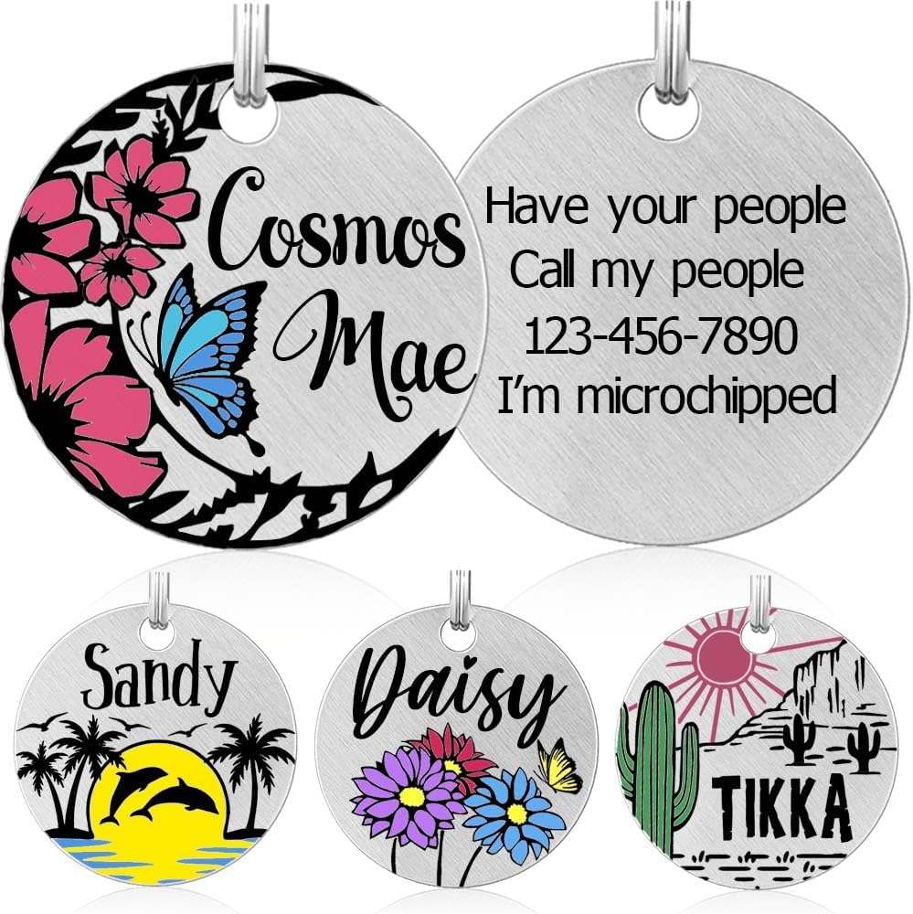 Amazon.com: Colorful Dog Tags Personalized, Engraved Dog Tags with ...