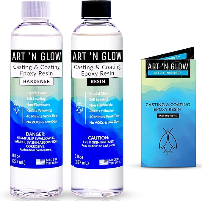 Amazon.com: Art ‘N Glow Epoxy Resin for Clear Casting and Coating - 16 ...