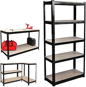 Garage Shelf Storage Heavy Duty, Metal Shelf Orgainzer, 2000LB Total ...