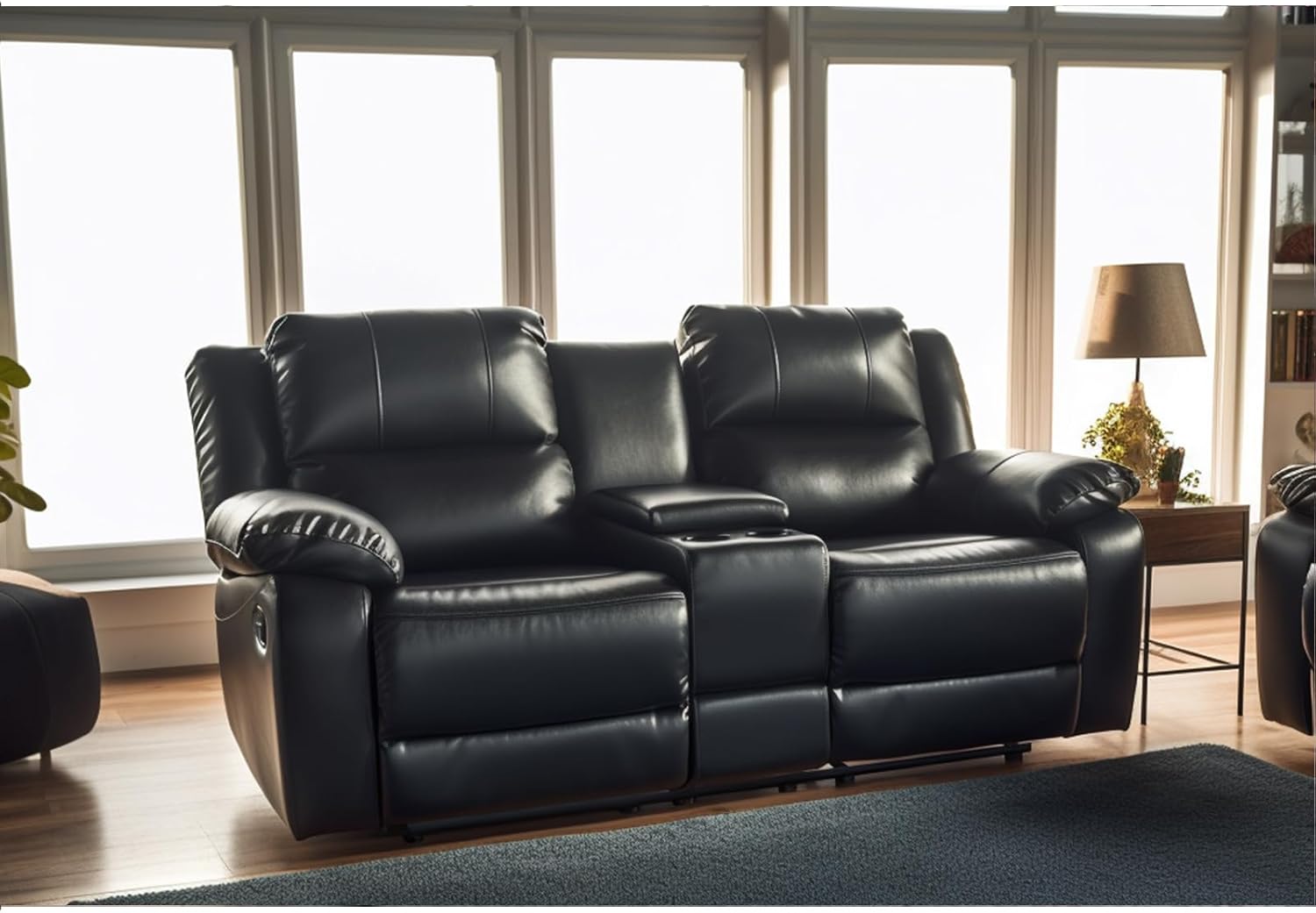 Amazon.com: Manual Recliner Sofa-Double Reclining Loveseat with Center ...