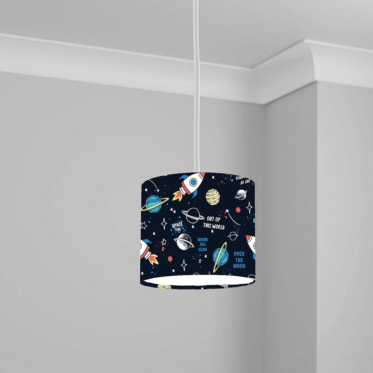 Space Planets Lampshade Kids Bedroom lightshade Light Shade Boys ...
