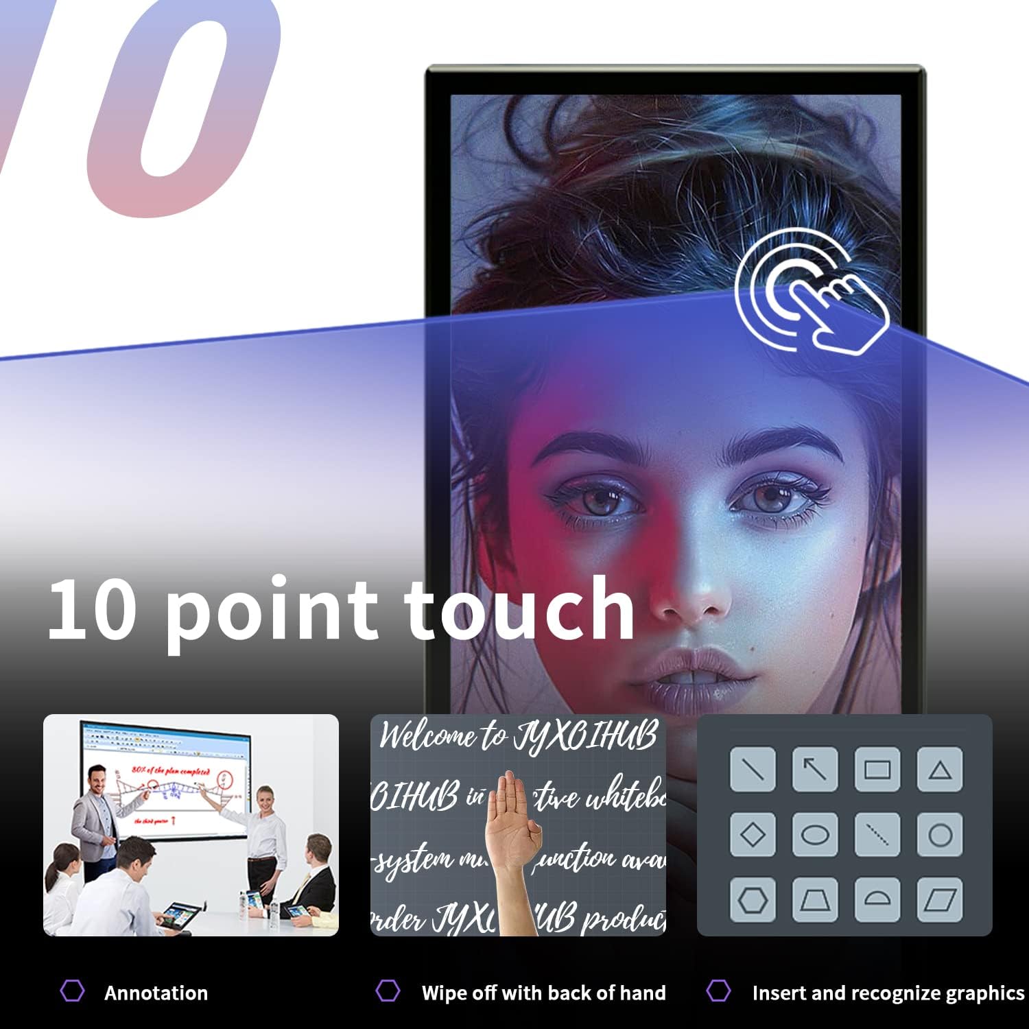 Buy JYXOIHUB Smart Board, 49 Inch Digital Electronic Whiteboard and ...