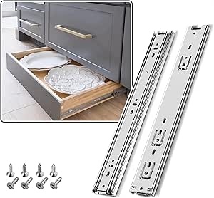 BAIDICE 1 Pair Full Extension Ball Bearing Drawer Slides 8 10 12 14 16 ...