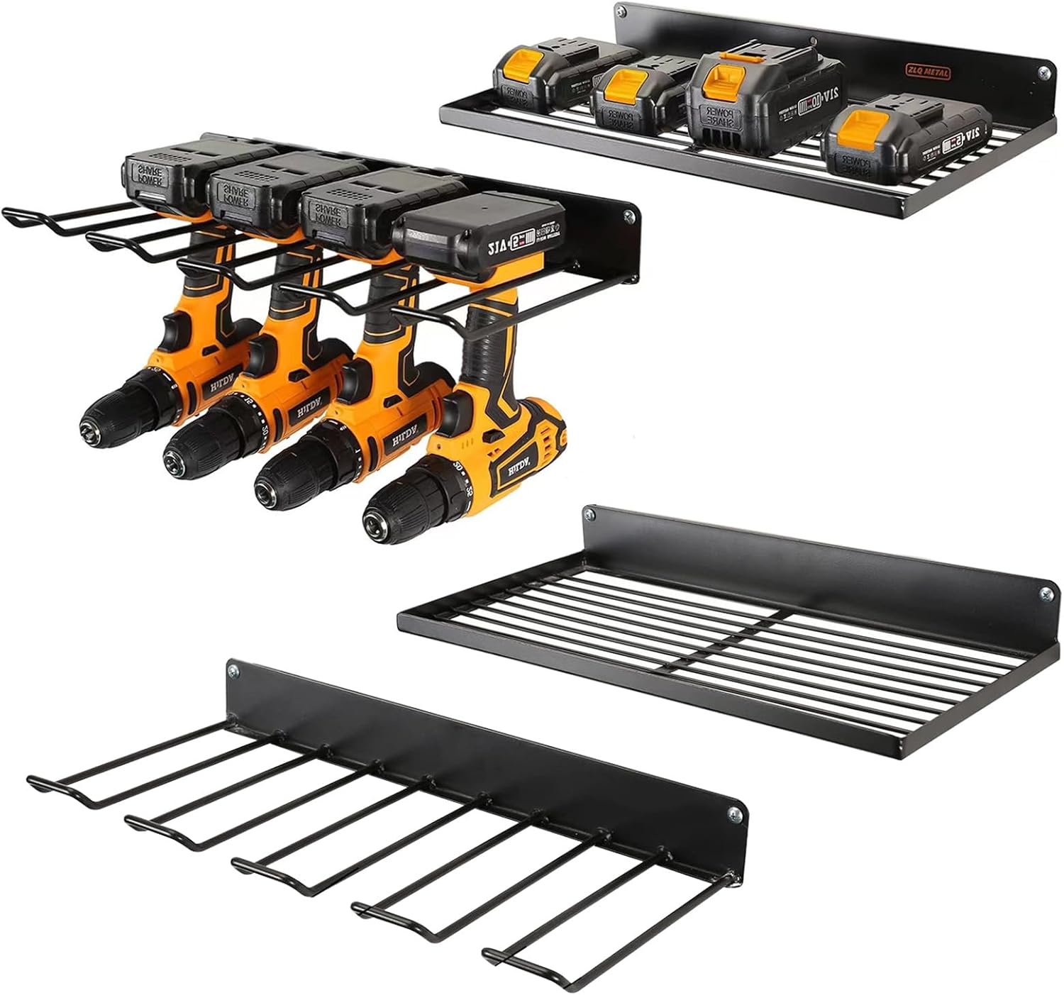 Amazon.com: MIVIDE Heavy Duty Metal Wall Mount Power Tool Organizer, 2 ...