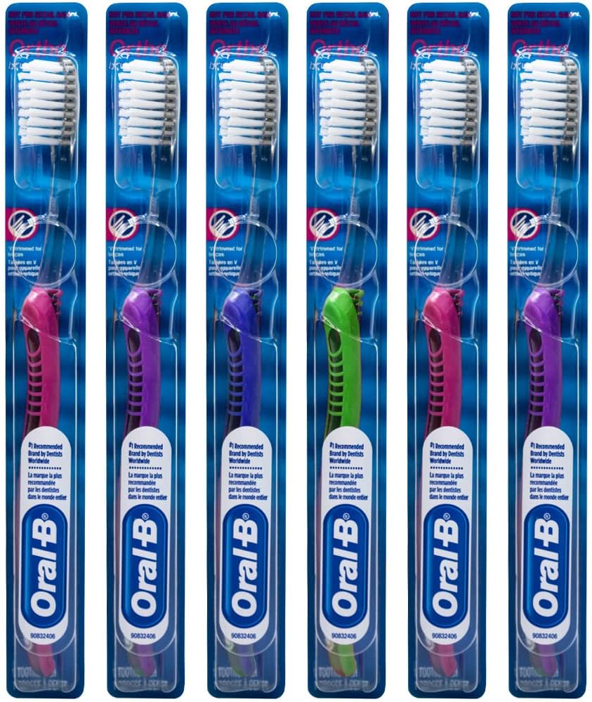 Oral-B Indicator Ortho Toothbrush, Trimmed for Braces, 35 Soft (Colors ...