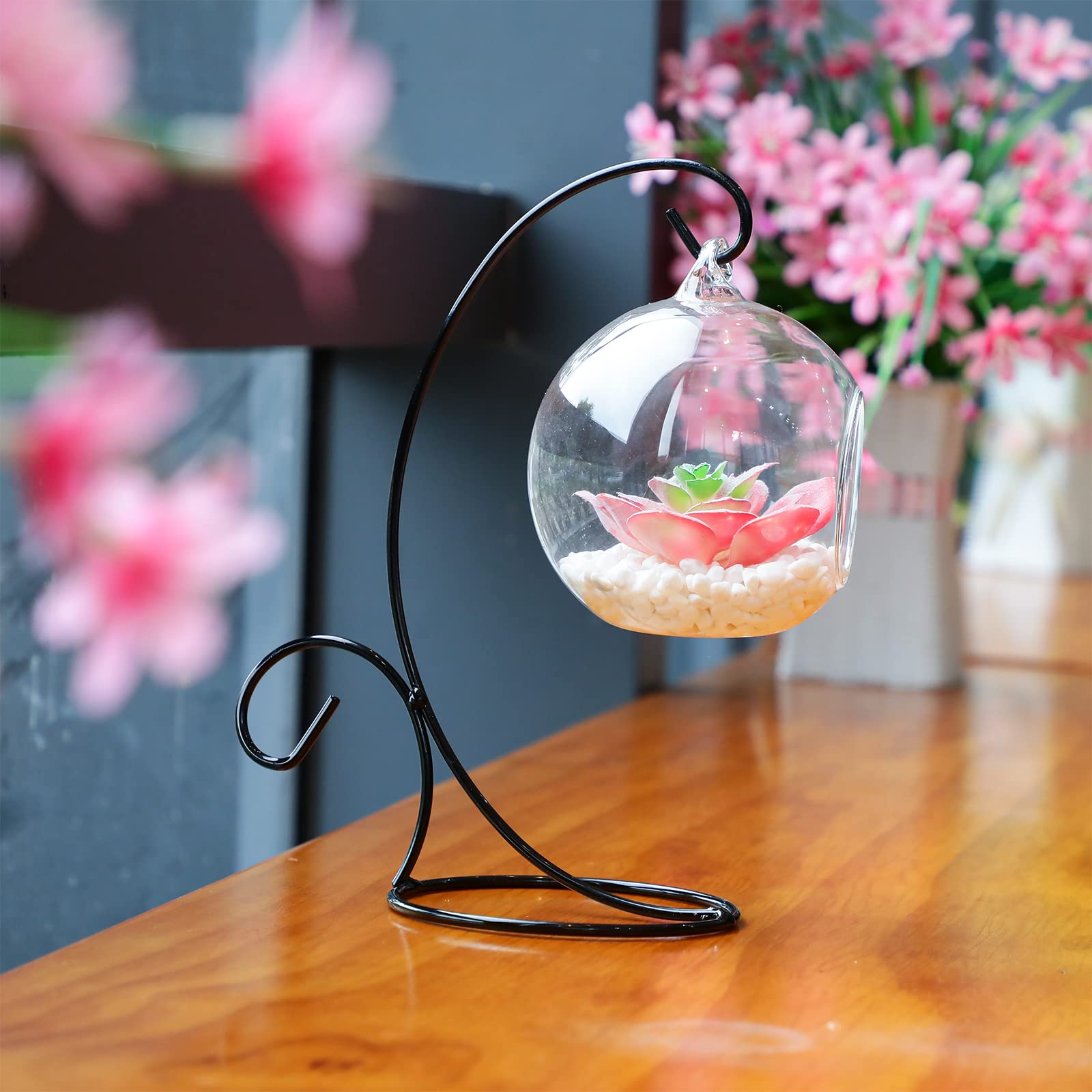 Holiday Decor Stand 16 Pack Ornament Display Stands - Black Iron Holder ...