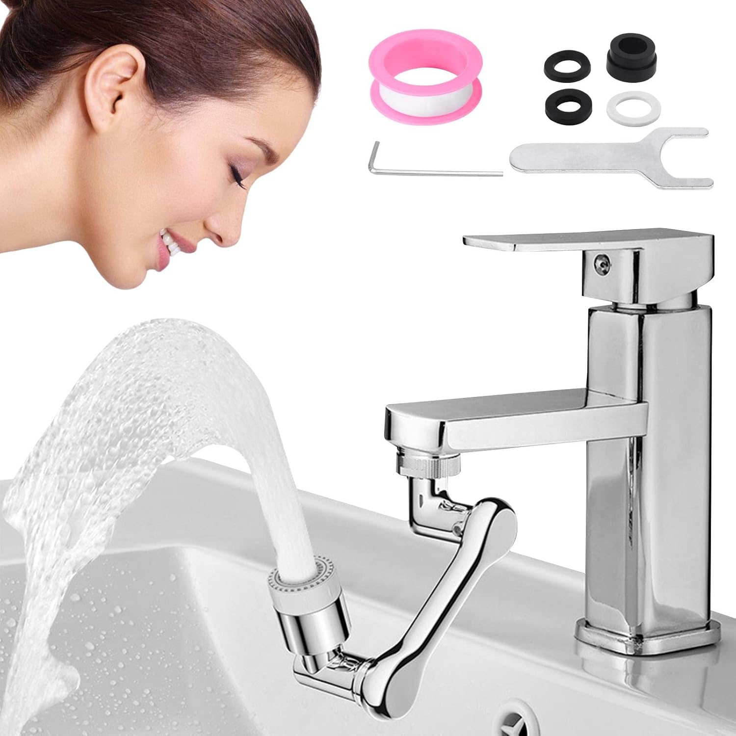 POHOVE Faucet Extender,1080° Swivel Faucet Aerator,360°Rotating All ...