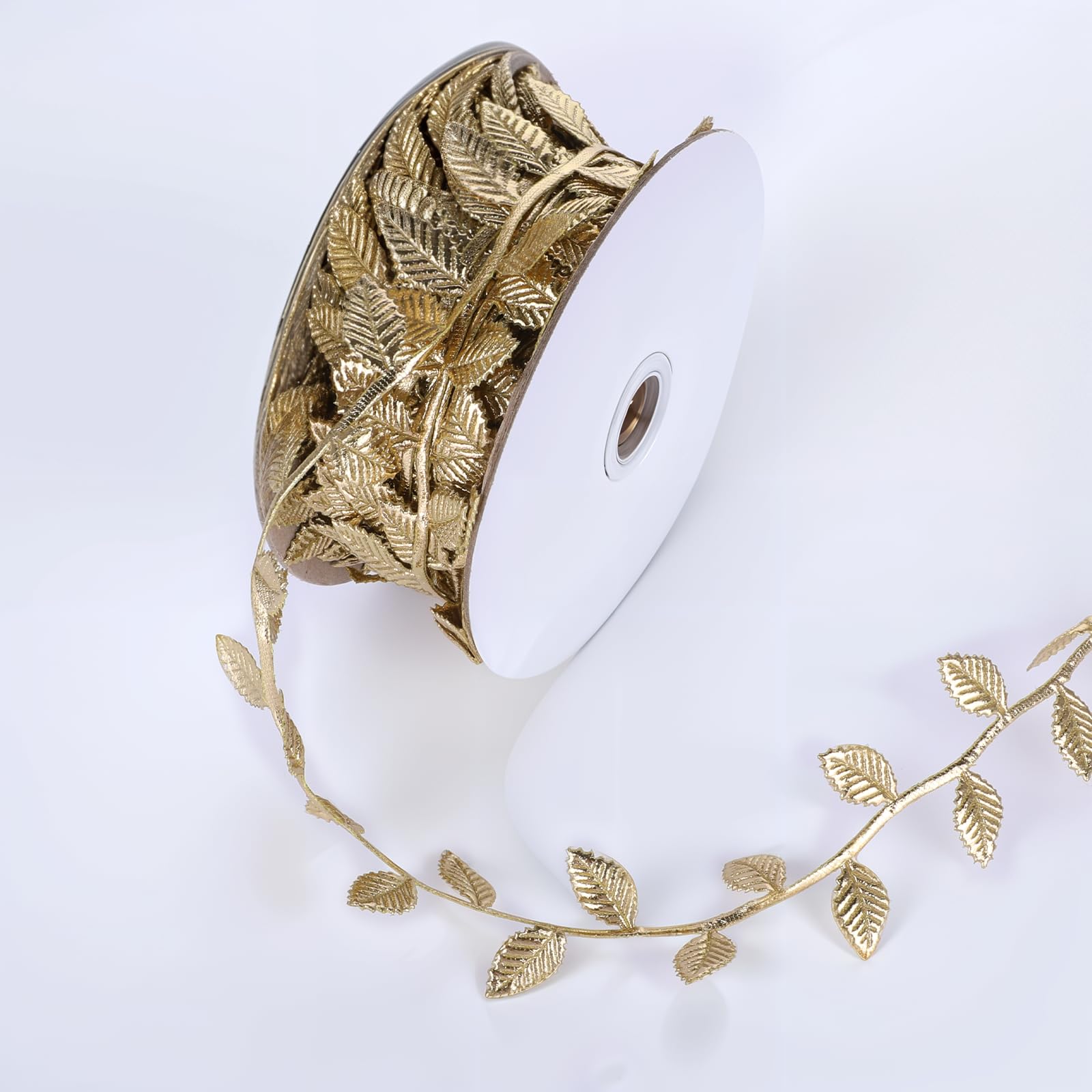 Amazon.com: 20 Yards Gold Leaf Ribbon Trim Rope Artificial Leaf Ribbon ...